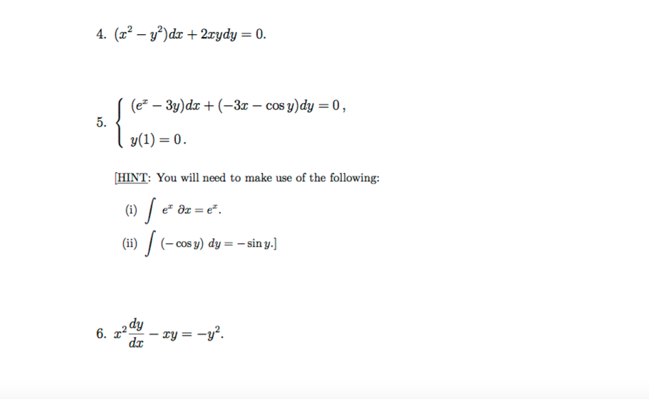 Solved In Problems 1 6 Solve The Differential Equation Or 9313