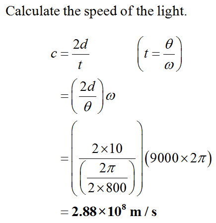 Solved An experiment to measure the speed of light uses an | Chegg.com