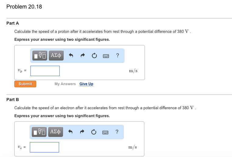 Solved Calculate The Speed Of A Proton After It Accelerates