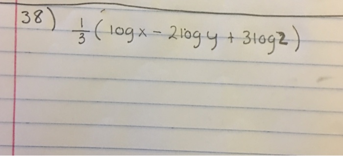 Solved Put this in condensed form ? 1/3(log x - 2 log y + 3 | Chegg.com