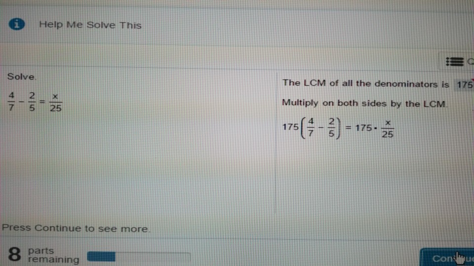Solved i Help Me Solve This 2. Solve 4 2 X 7 525 The LCM of | Chegg.com