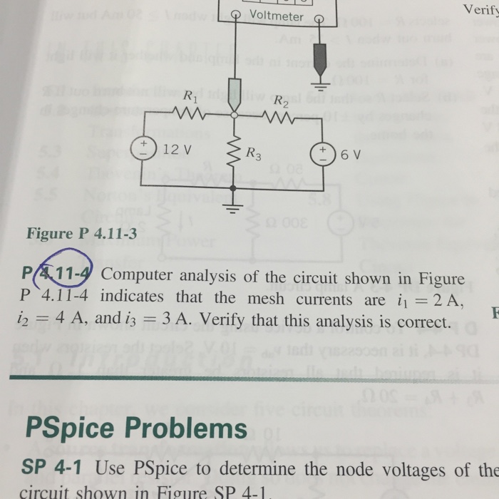 Solved Verify Q Voltmeter 2 +12 V +6 V Figure P 4.11-3 | Chegg.com