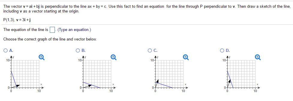 Solved The vector v = ai + bj is perpendicular to the line | Chegg.com