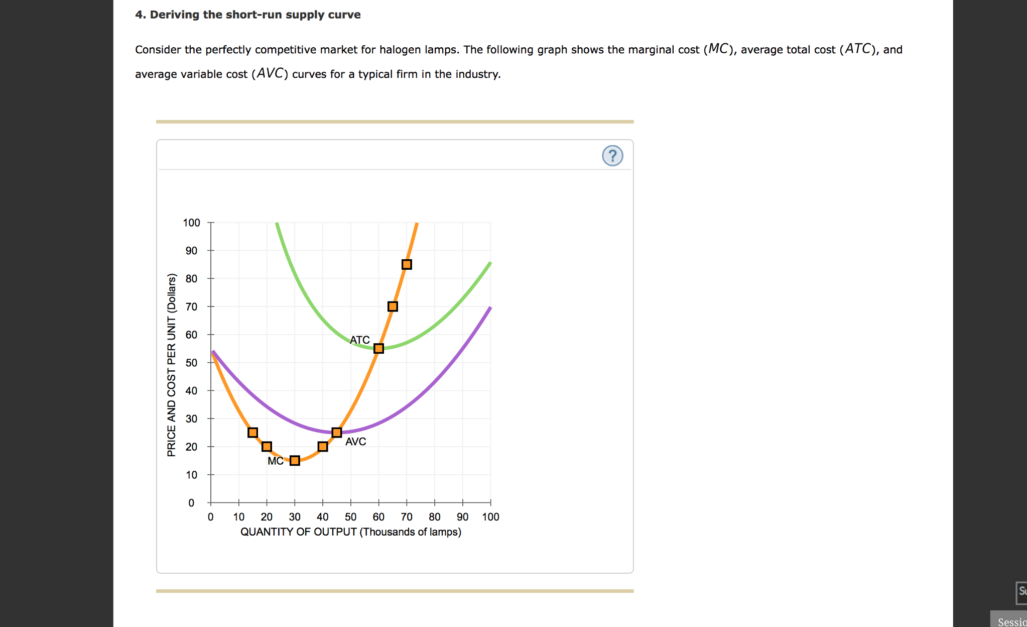 Solved Deriving the short-run supply curve! Please answer | Chegg.com