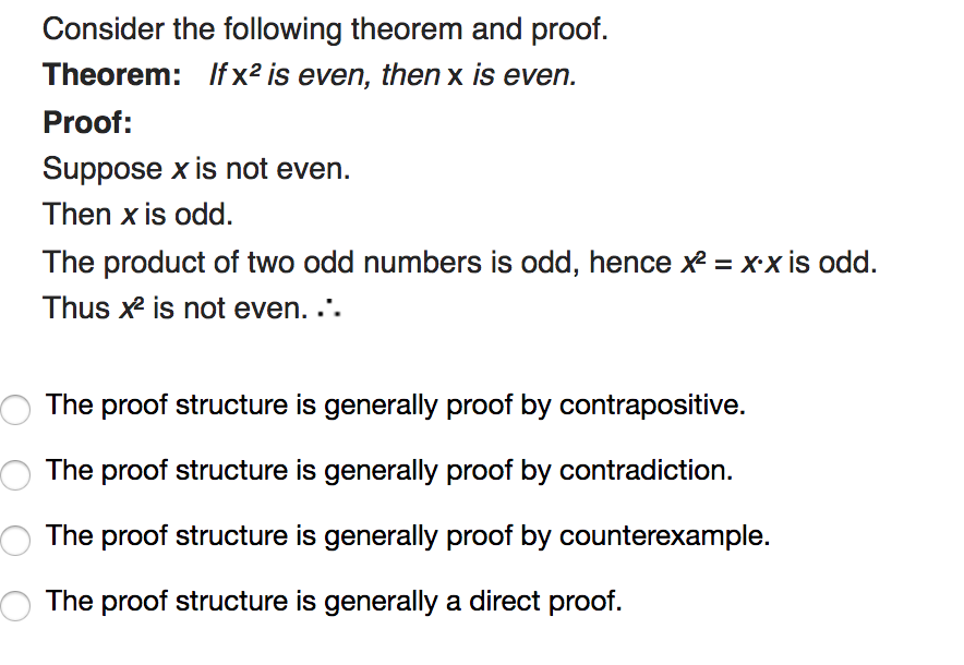 Solved Consider the following theorem and proof. Theorem: | Chegg.com