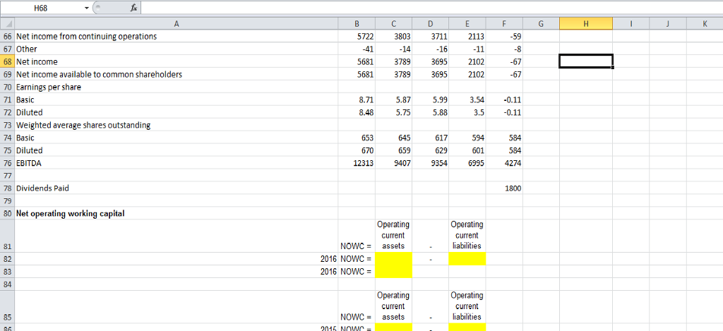 H68 1 CATERPILLAR INC (CAT) BALANCE SHEET 2 Fiscal | Chegg.com