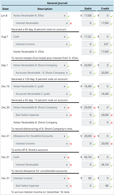 Solved Journal Entries for Accounts and Notes Receivable | Chegg.com