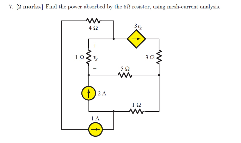 Solved Find the power absorbed by the 5 ohm resistor, using | Chegg.com
