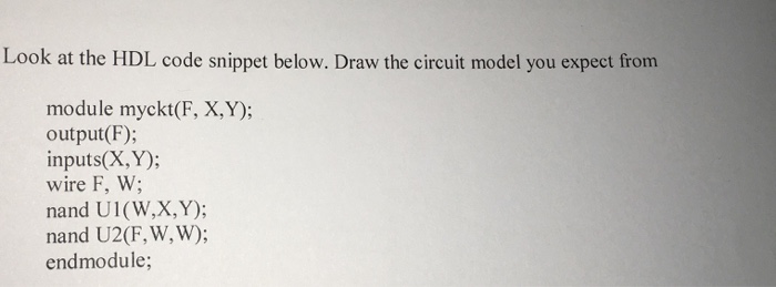 Solved Look at the HDL code snippet below. Draw the circuit | Chegg.com