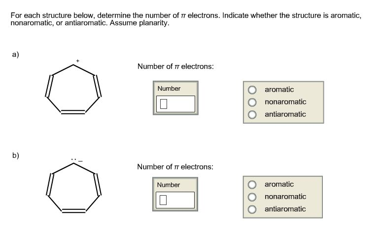 Solved For each structure below, determine the number of pi | Chegg.com