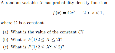 Solved A random variable X has probability density function | Chegg.com