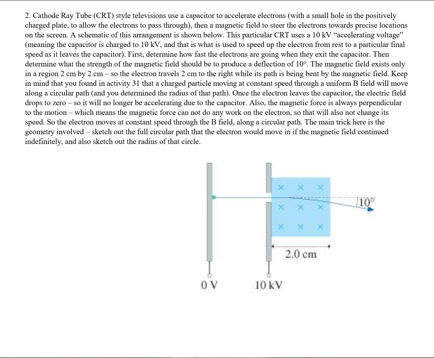 Solved Cathode Ray Tube (CRT) style televisions use a | Chegg.com