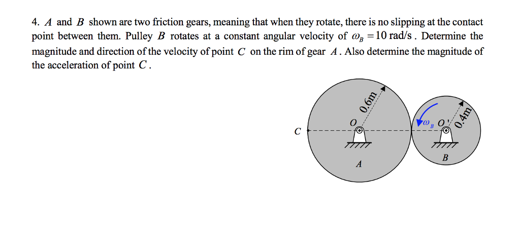 Solved 4. A and B shown are two friction gears, meaning that | Chegg.com