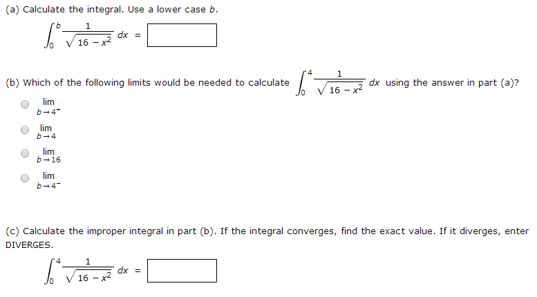 Solved Calculate the integral. Use a lower case b. | Chegg.com