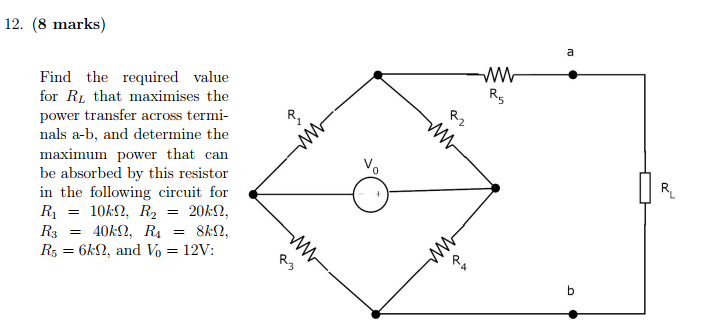 Solved Find the required value for R_L that maximises the | Chegg.com