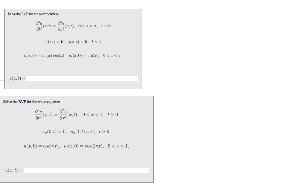 Solved Solve the BVP for the wave equation Solve the BVP | Chegg.com