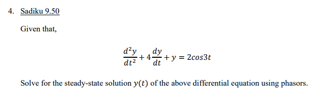 Solved 4. Sadiku 9.50 Given that, Solve for the steady-state | Chegg.com