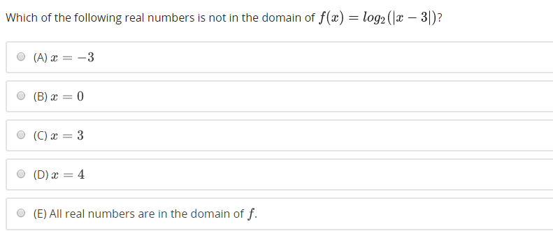 Solved Which of the following real numbers is not in the | Chegg.com