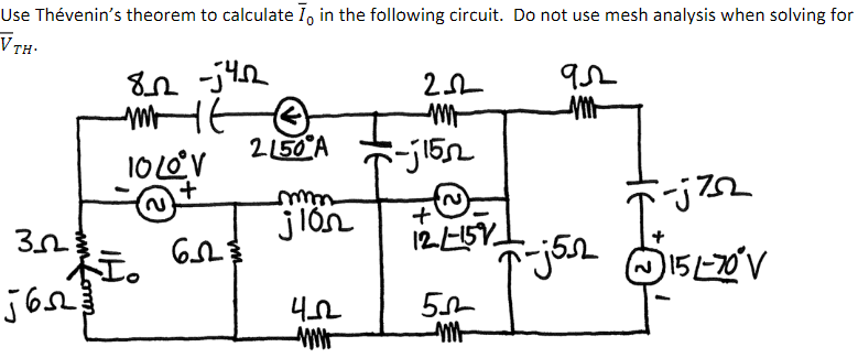 Solved Use Thevenin's theorem to calculate I_0 bar in the | Chegg.com