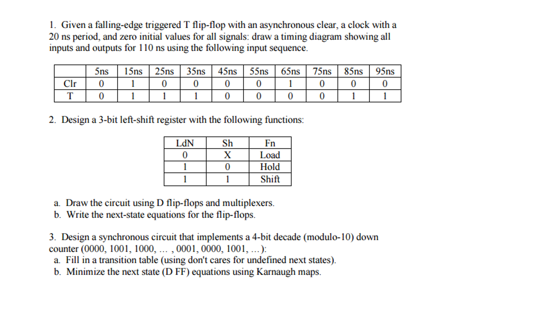 Solved Given a falling-edge triggered T flip-flop with an | Chegg.com
