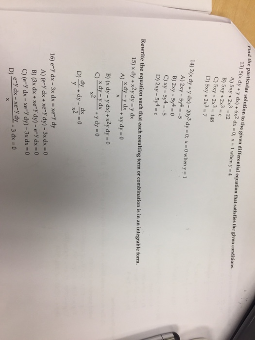 Solved Find the particular solution to the given | Chegg.com