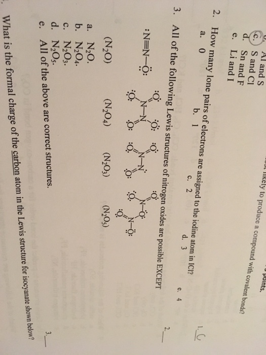 Solved How many lone pairs of electrons are assigned to | Chegg.com