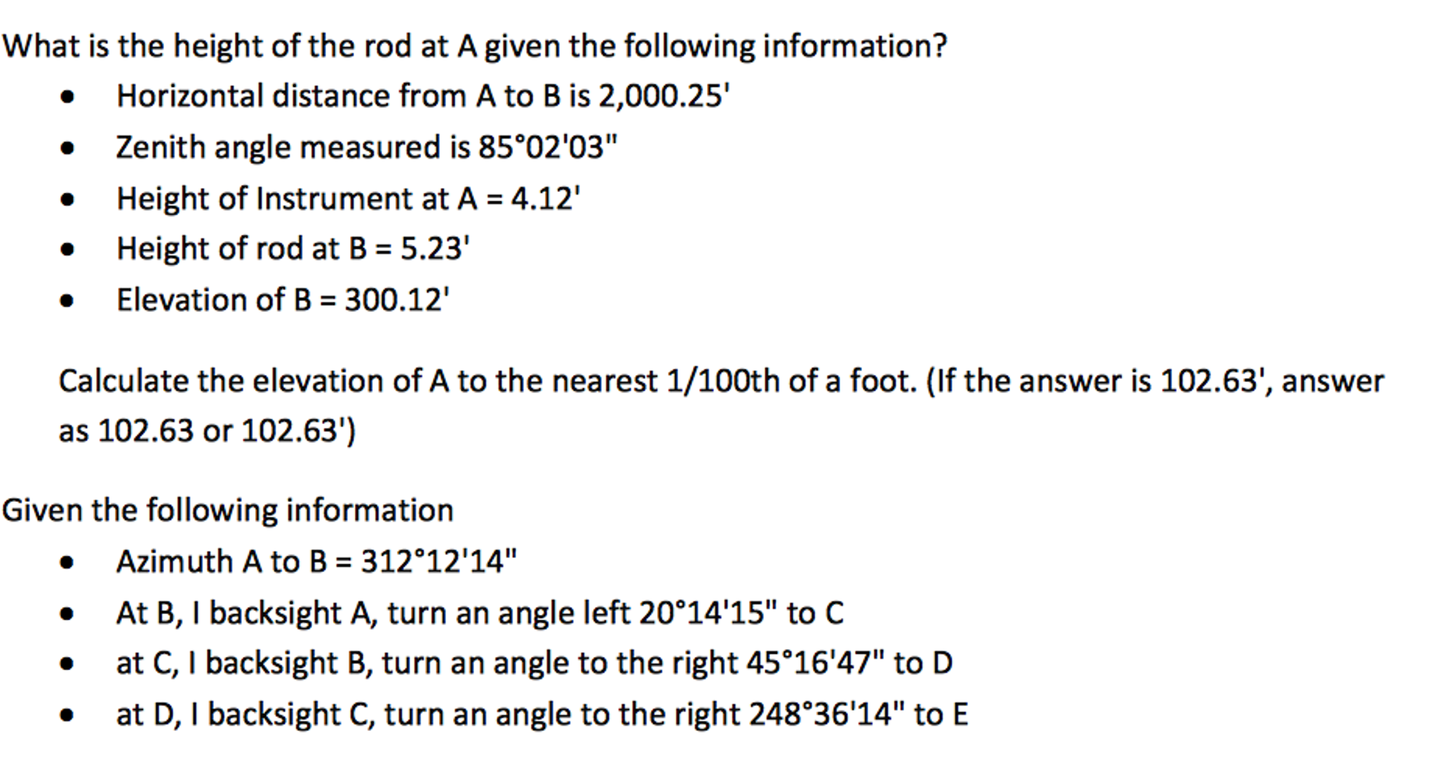 Solved What is the height of the rod at A given the | Chegg.com