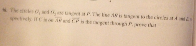 The circles O1 and O2 are tangent at P. The line AB | Chegg.com