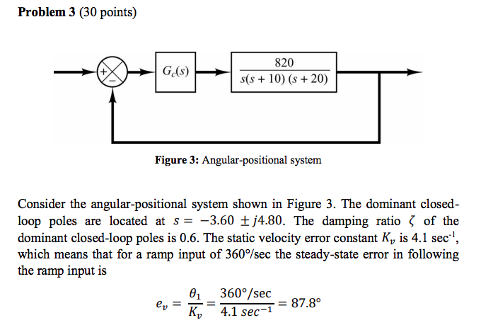 Solved Problem 3 (30 points) 820 s(s10) (s +20) Ge(s) Figure | Chegg.com