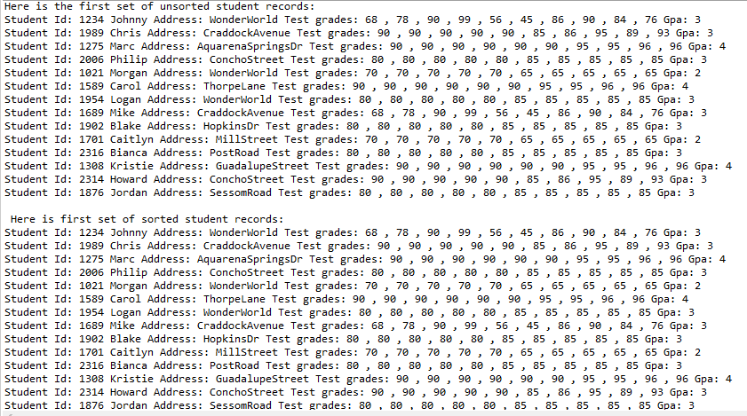 Solved I have a file of student records and am trying to | Chegg.com