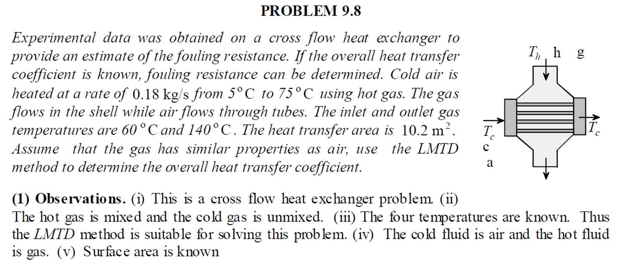Solved Use the LMTD method to determine the overall heat | Chegg.com
