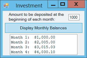 Solved Visual Basic- Suppose a fixed amount of money is | Chegg.com