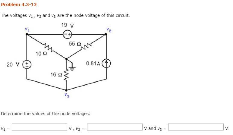 Solved The voltages v_1, v_2 and v_3 are the node voltage of | Chegg.com