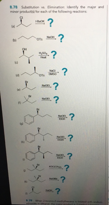 Solved Substitution vs Elimination Identify the major and | Chegg.com