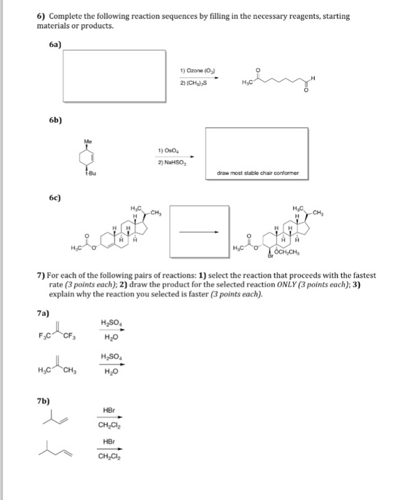Solved Complete the following reaction sequences by filling | Chegg.com