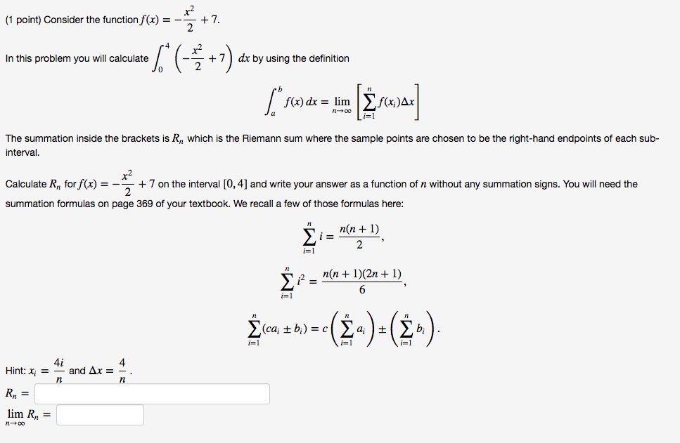 Solved 1 Point Consider The Function Fx 4 In This 