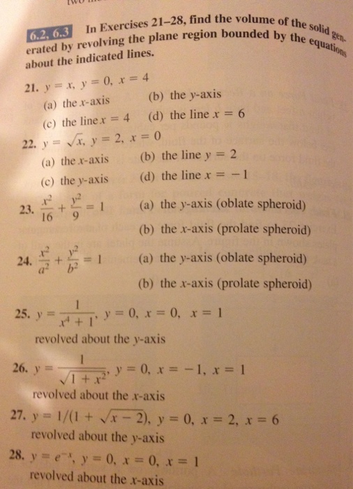 Solved In Exercises 21-28,find the volume of the solid | Chegg.com
