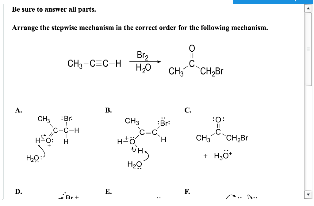 Solved Be sure to answer all parts. Arrange the stepwise | Chegg.com Solved Be sure to answer all parts. Arrange the stepwise | Chegg.com