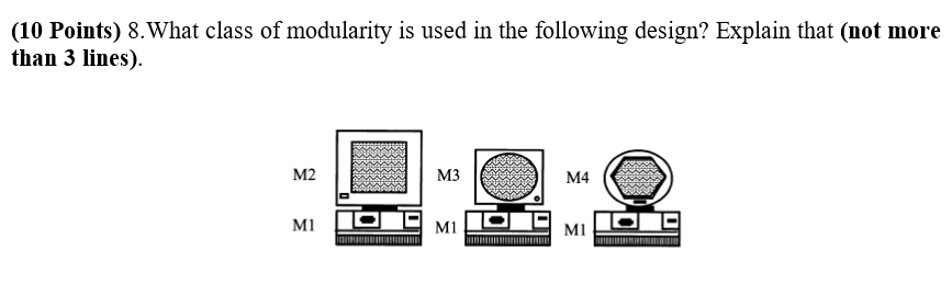 Solved (10 Points) 8. What class of modularity is used in | Chegg.com