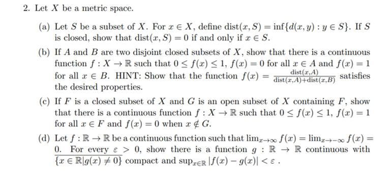 Solved 2. Let X be a metric space. (a) Let S be a subset of | Chegg.com