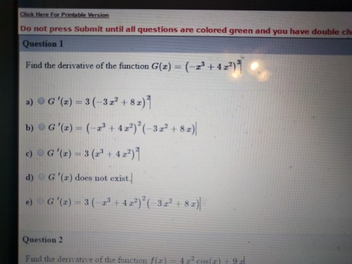 Solved Find The Derivative Of The Function G X X 3