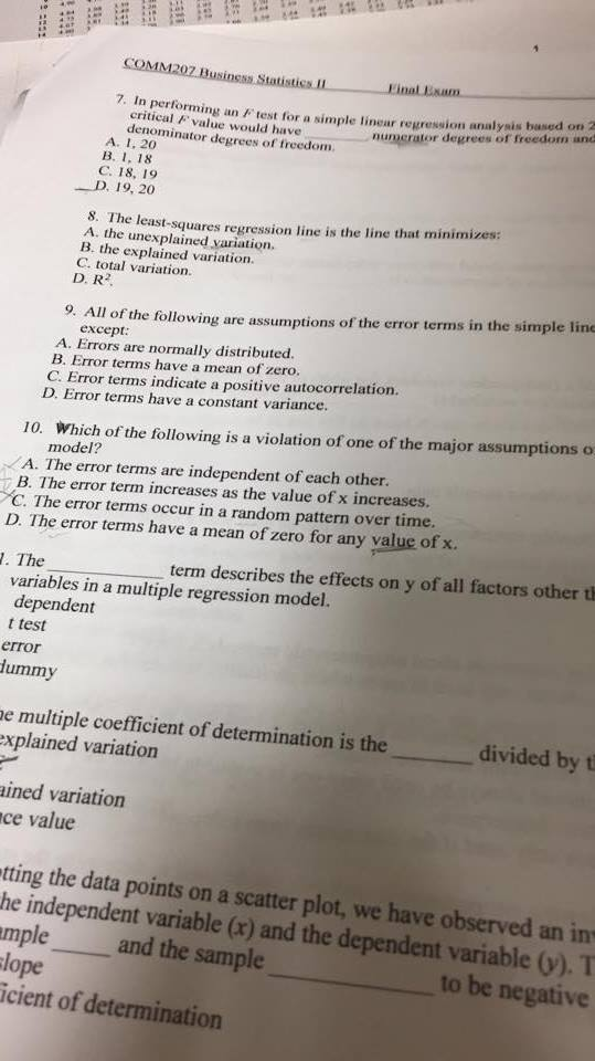 Solved pertorming an test for a simple linear regression | Chegg.com