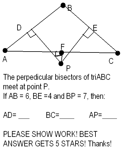 Solved The perpendicular bisectors of tri ABC meet at point | Chegg.com