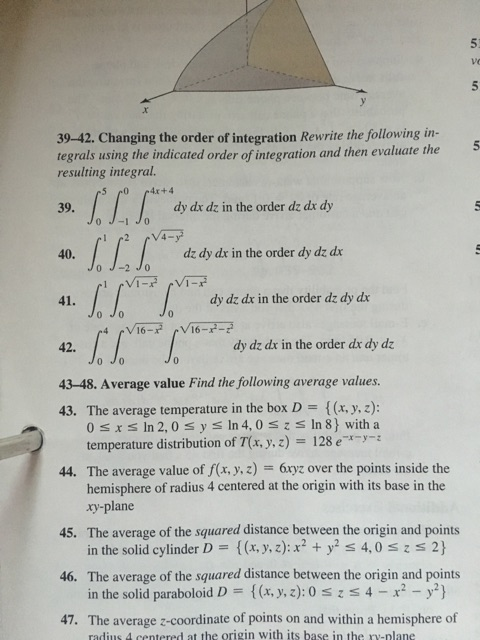 Solved Changing the order of integration Rewrite the | Chegg.com