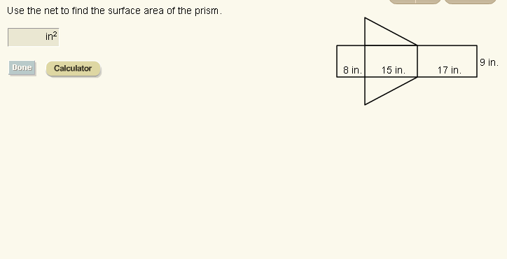 Solved Use the net to find the surface area of the prism. | Chegg.com