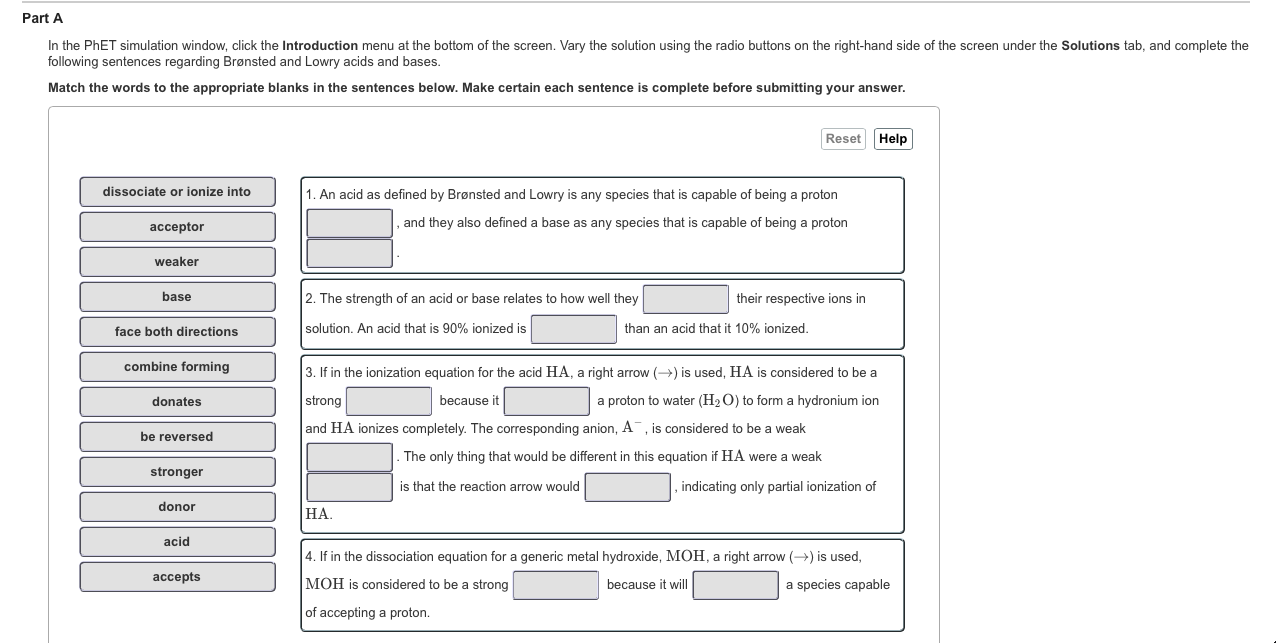 Solved In the PhET simulation window, click the introduction | Chegg.com
