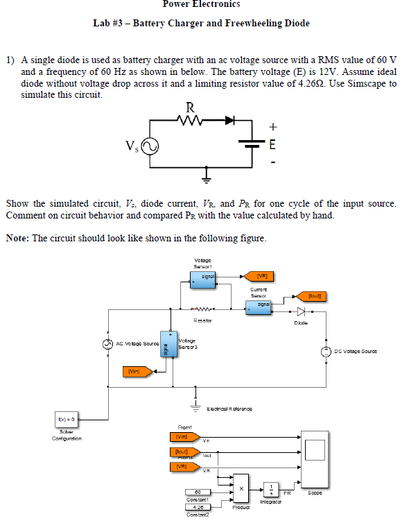 Solved Power Electronics Lab #3-Battery Charger and | Chegg.com