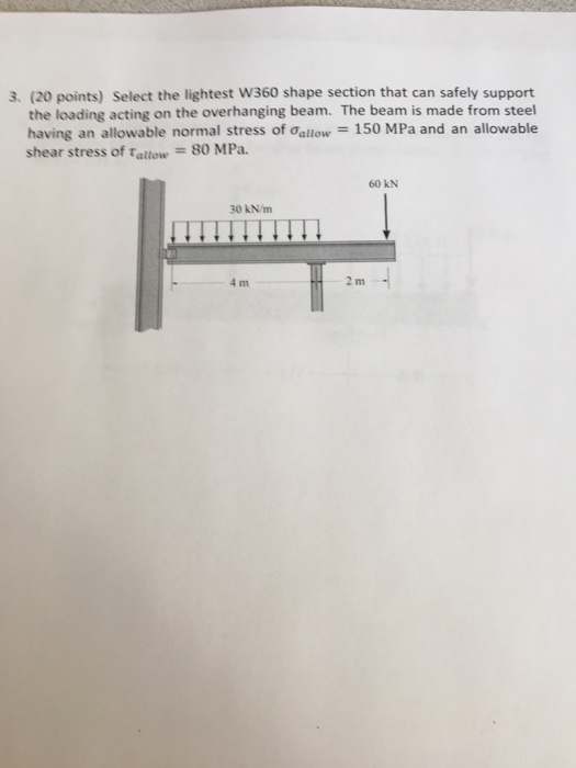 Solved Select the lightest W360 shape section that can | Chegg.com