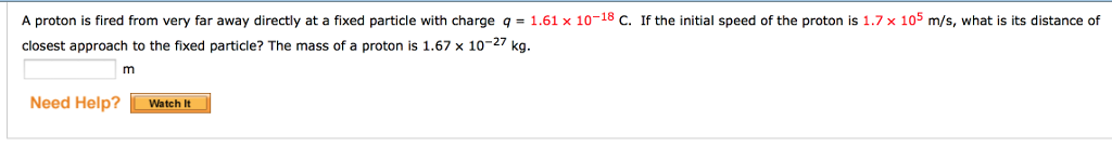 Solved A proton is fired from very far away directly at a | Chegg.com