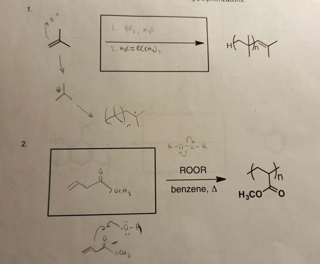 Solved 1. 2. ROOR OCH benzene, Δ oCHy | Chegg.com